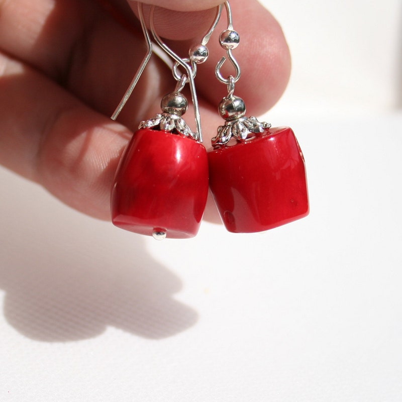Red Coral Earrings - Etsy