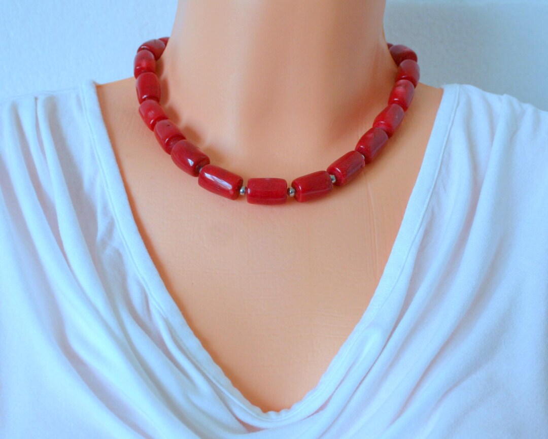 Red Coral Necklace, Statement Coral Necklace, Gorgeous Coral Necklace ...