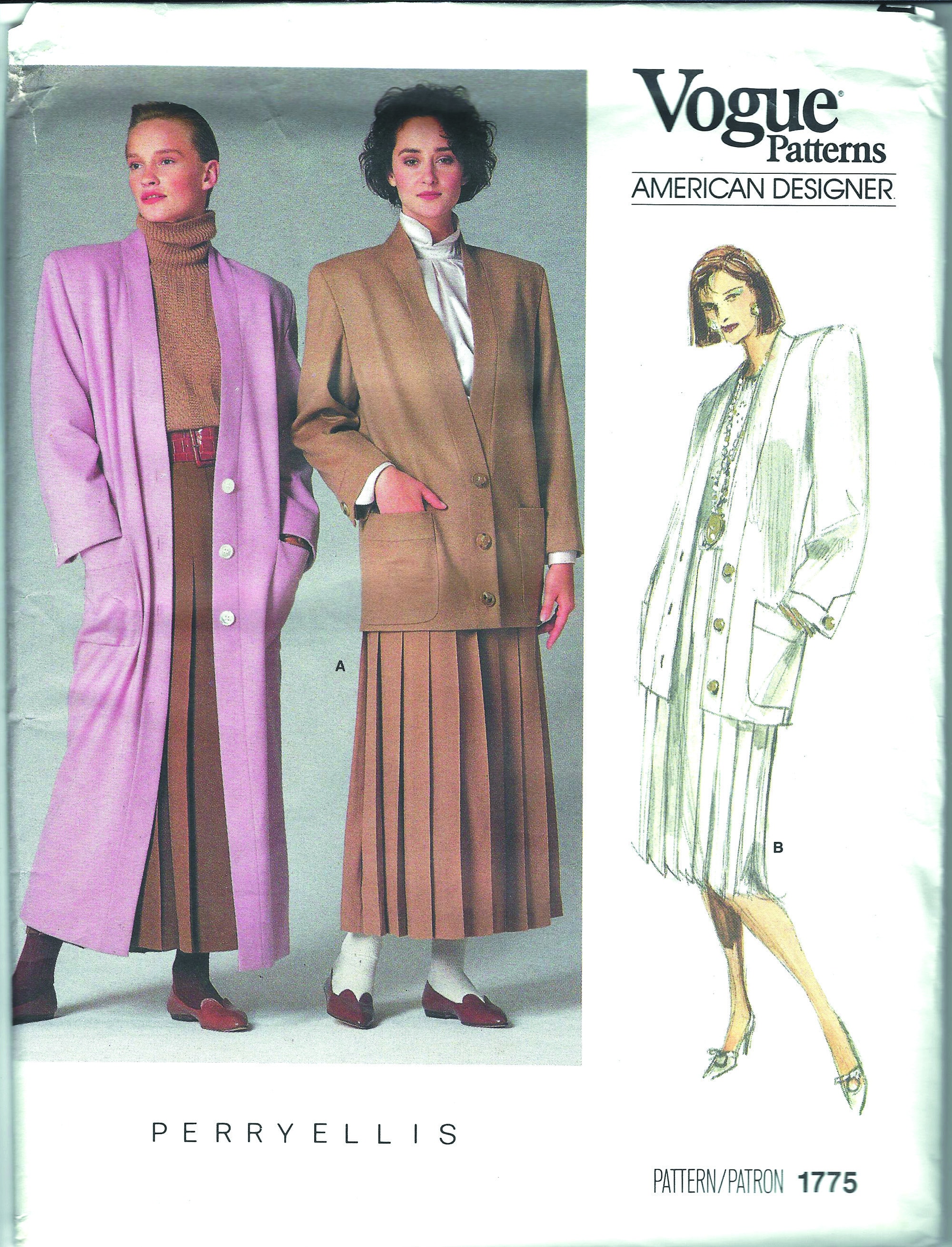 Perry Ellis American Designer Vintage Pattern Vogue 1775 Uncut Factory ...