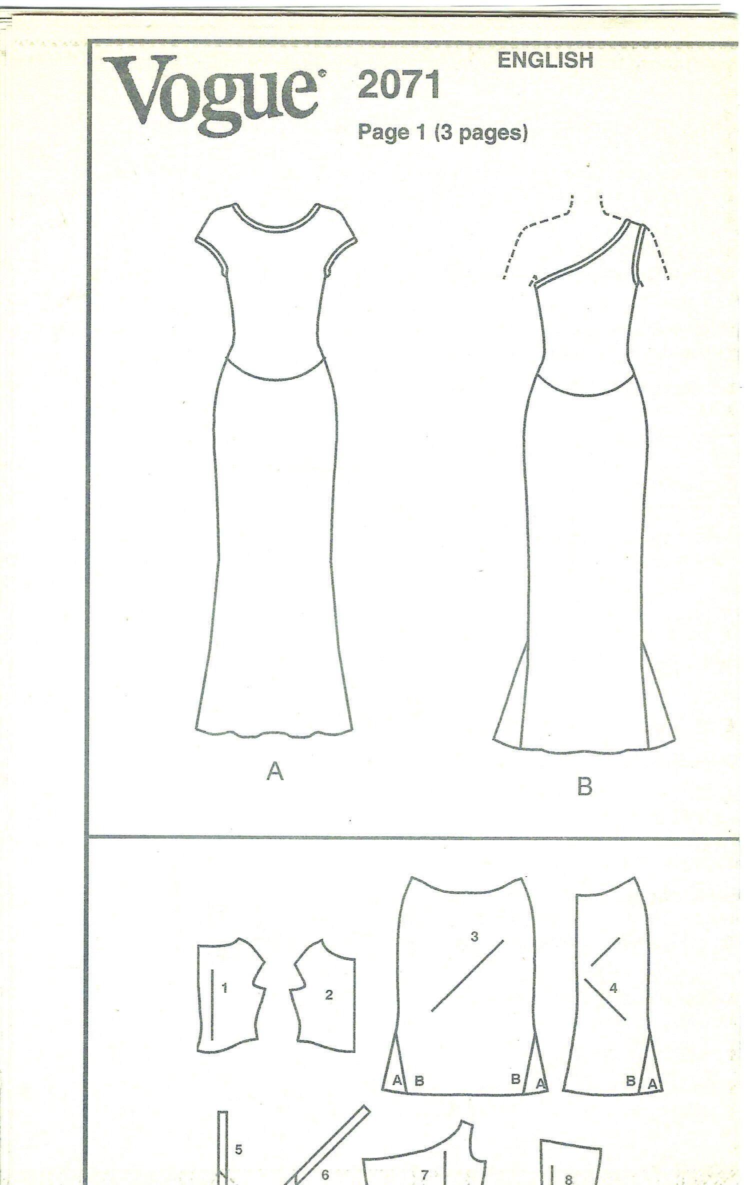 Lauren Sara Attitudes Original Vintage Vogue 2071 Pattern 1990s Factory ...