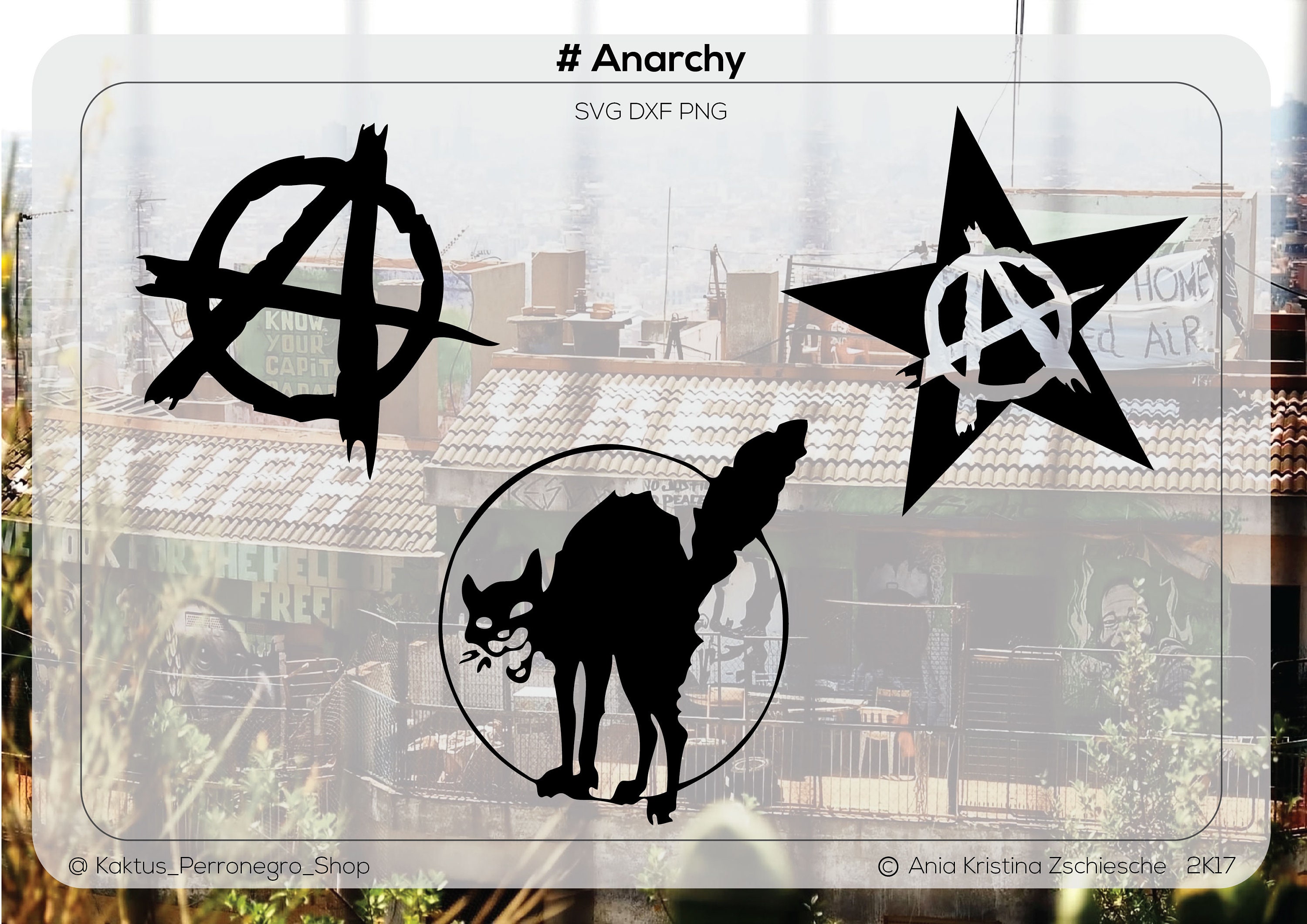 Plotter Cut File SVG DXF With Anarchy Punk Skin Oi for - Etsy