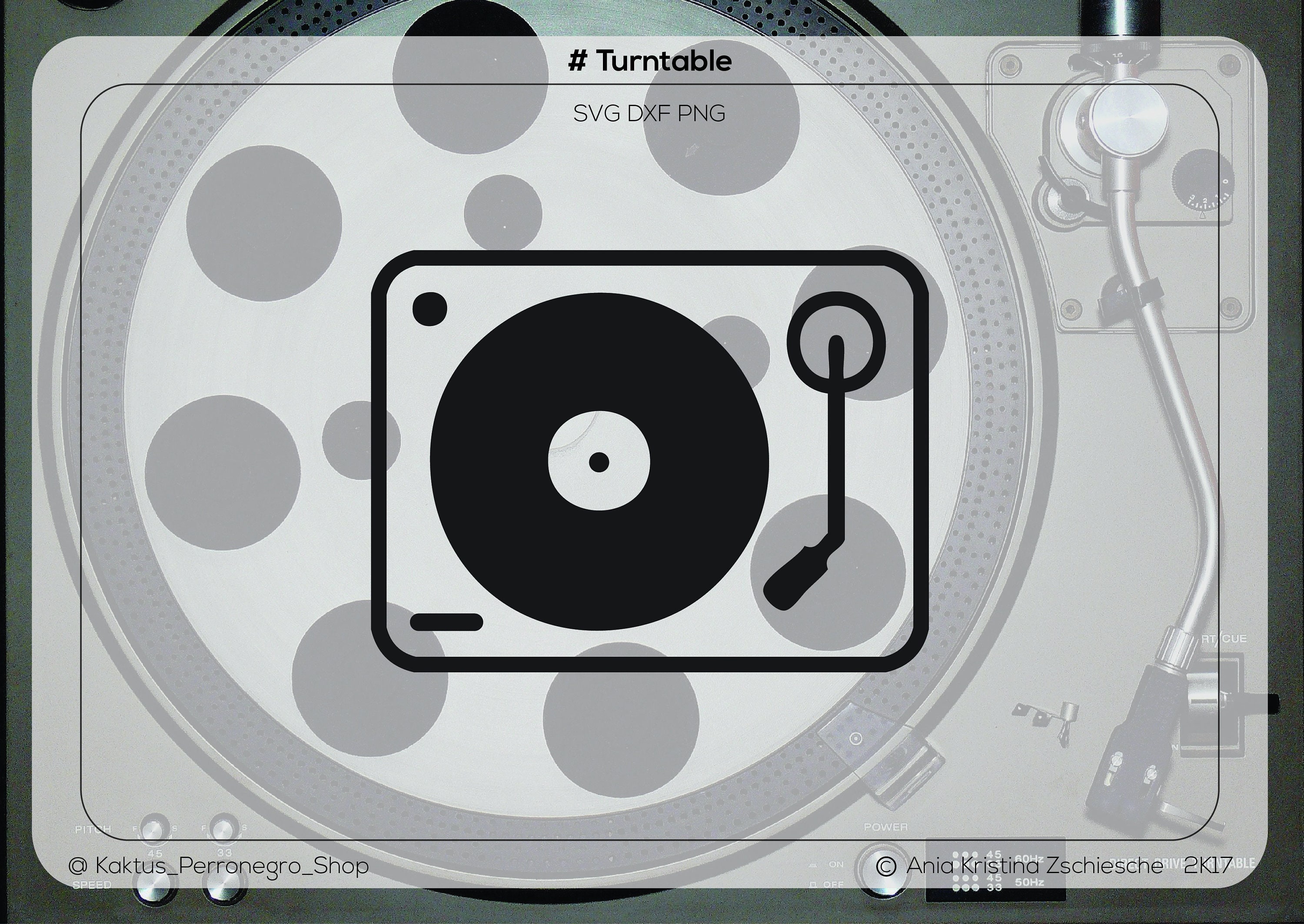 Plotter File SVG DXF With Turntable Vinyl. Djs, Instant Download, Cut ...