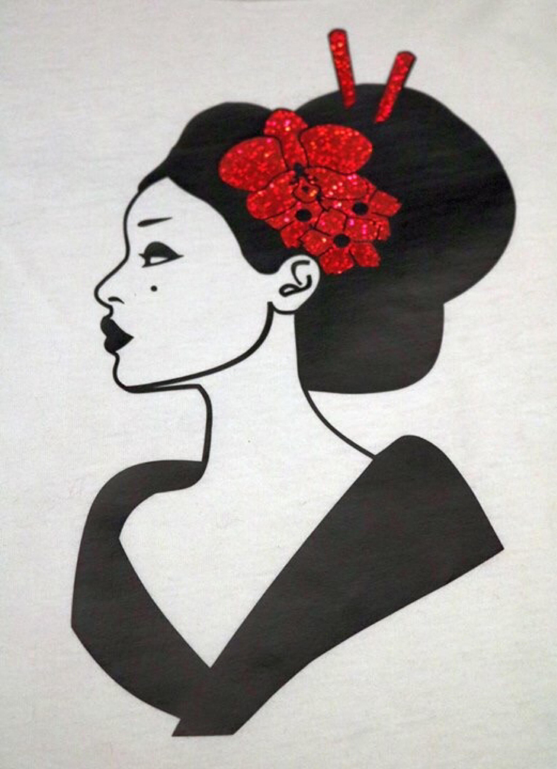 Plotter Cut File SVG DXF With Geisha Asia Japan Style Silhouette ...