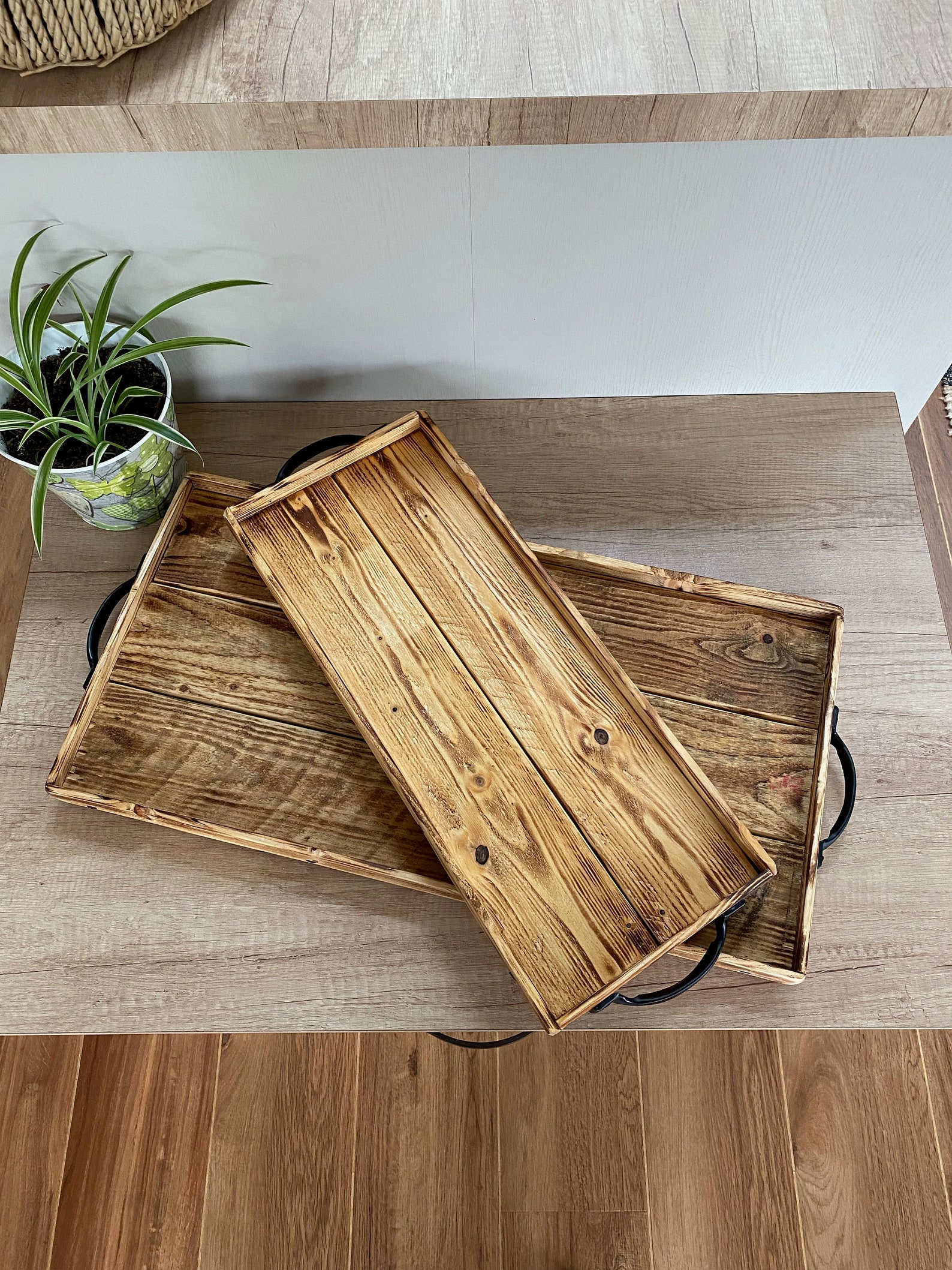 Two Rustic Reclaimed Wooden Trays Garden Tray Handcrafted - Etsy