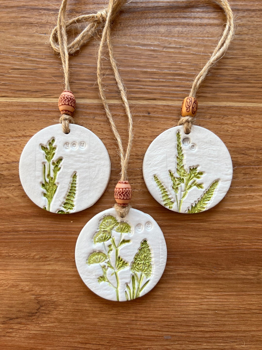 Set of 3, Handmade Clay Hanging Diffuser, Decoration, Air Freshener ...