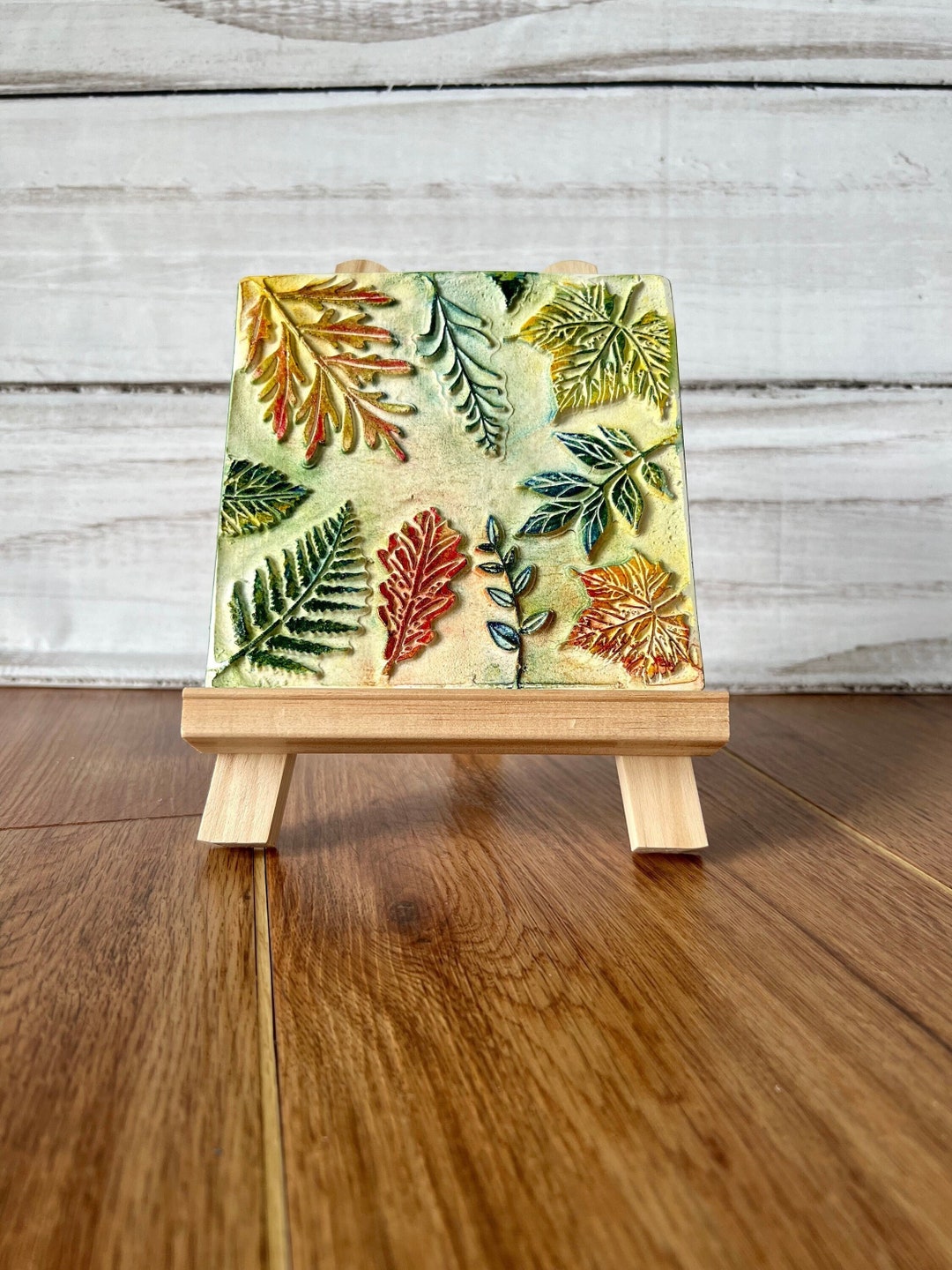 Autumn Leaves, Botanical Plaster Cast, Bas Relief, Handcrafted Plaster ...