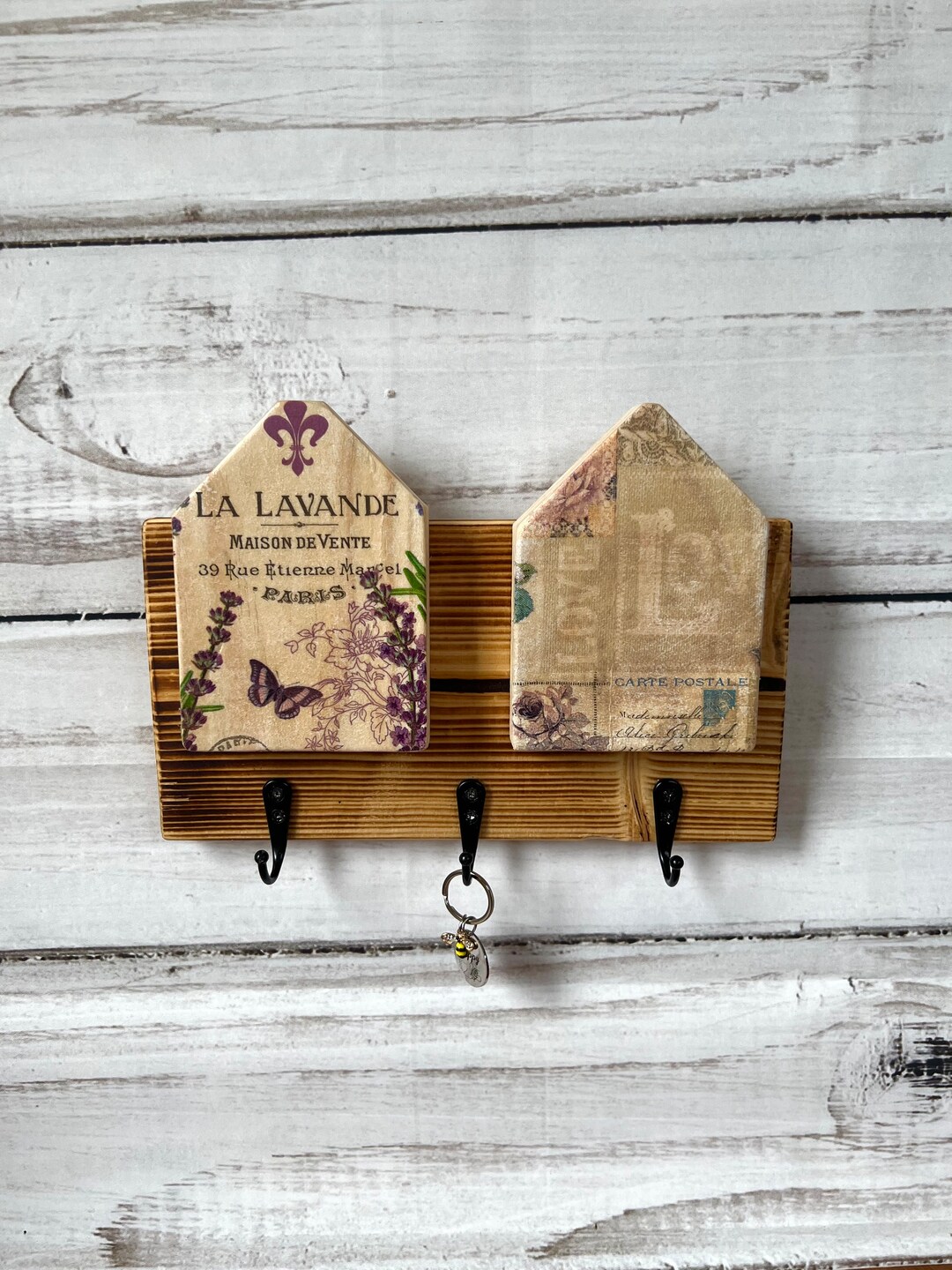 Wooden Key Ring Holder, Wall Mounted Key Holder, New Home Gift, Key ...