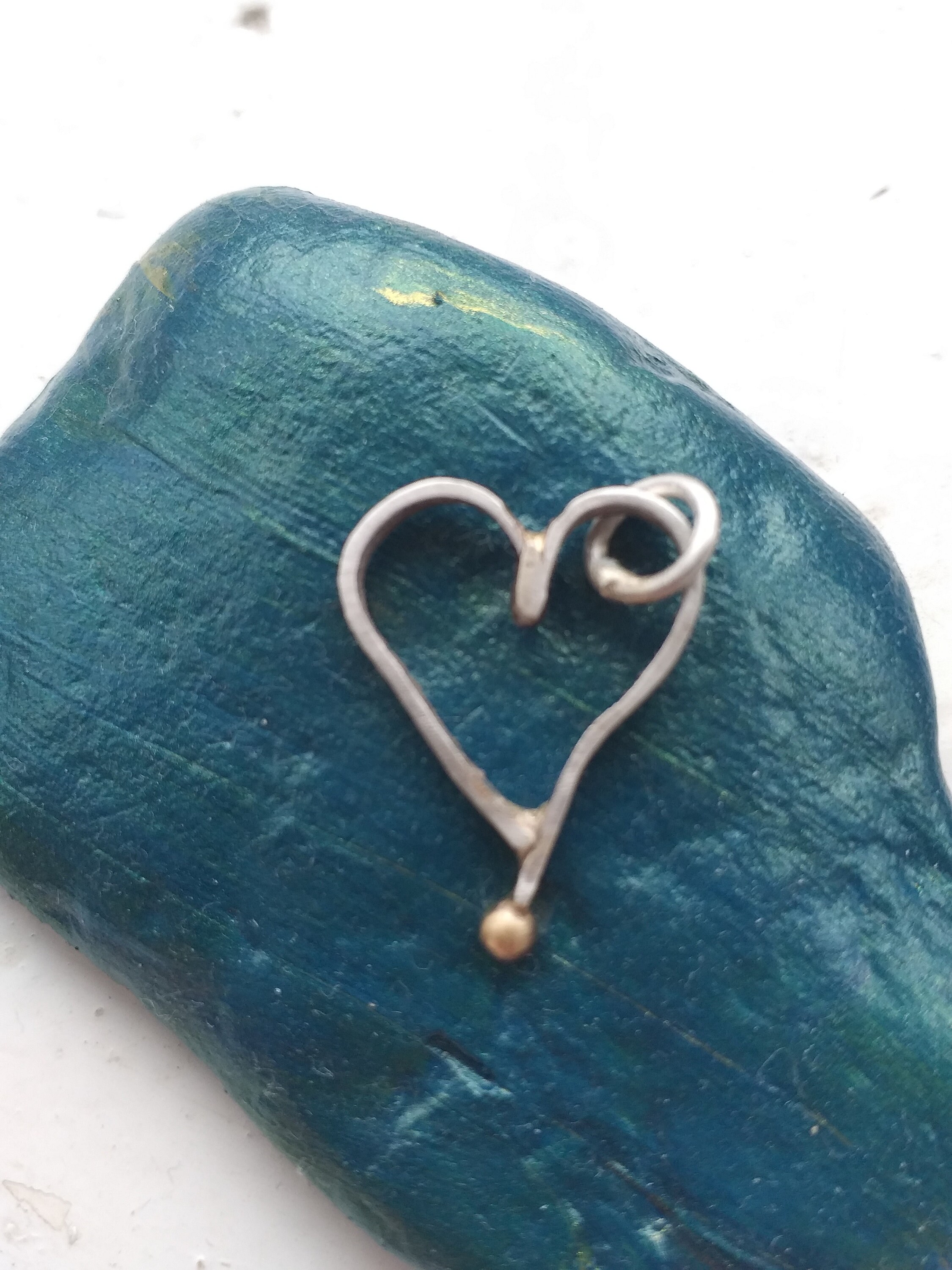 Handmade Sterling Silver and Gold Pendant - Etsy