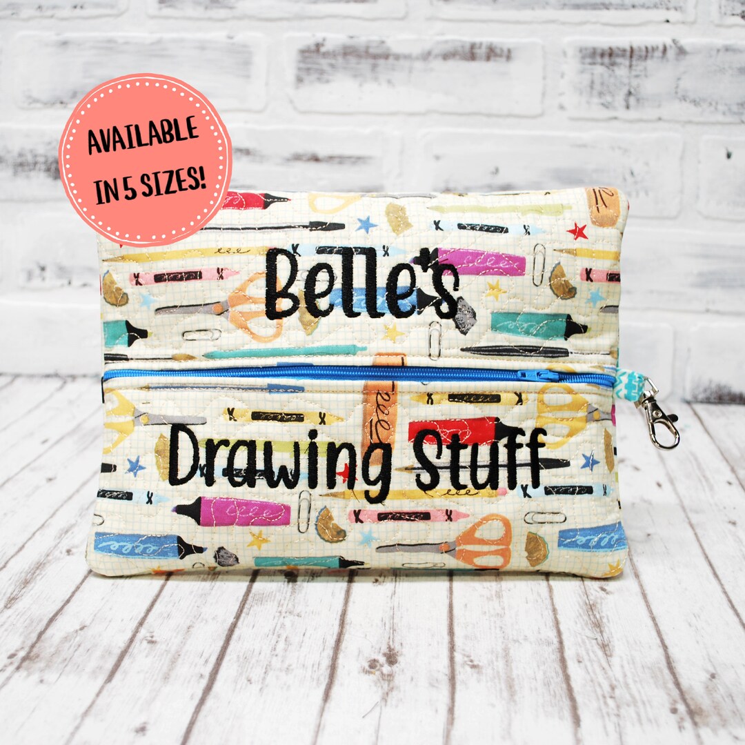 Personalized Pencil Case Art Supply Drawing Bag - Etsy