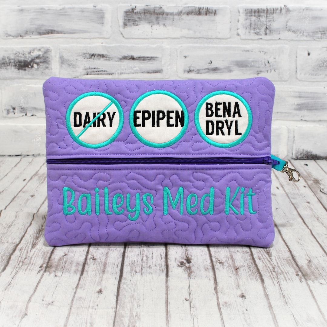 Purple Teal Personalized Emergency Medication Pouch Comes in 3 Sizes ...