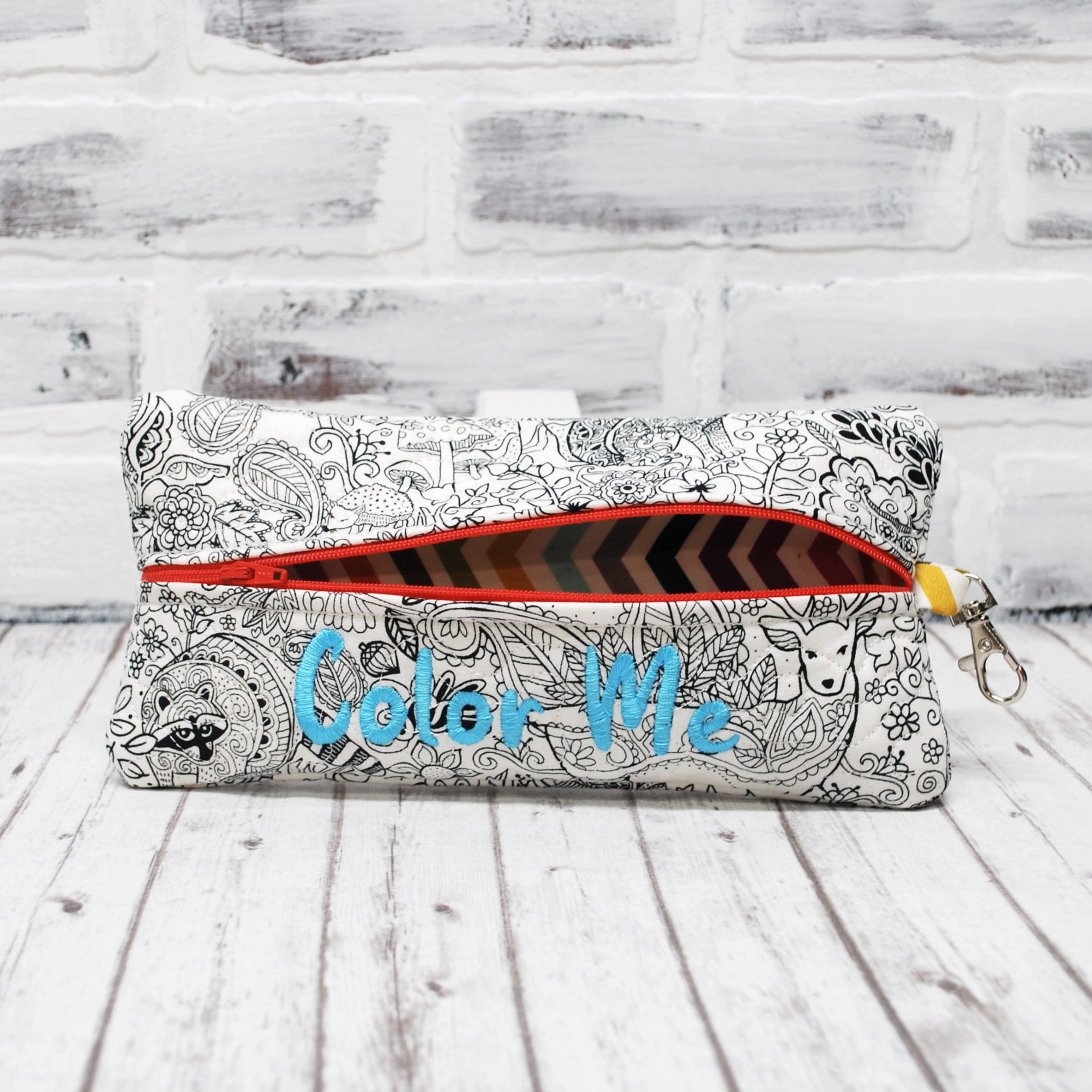 Personalized Coloring Pencil Case//color Your Own School - Etsy