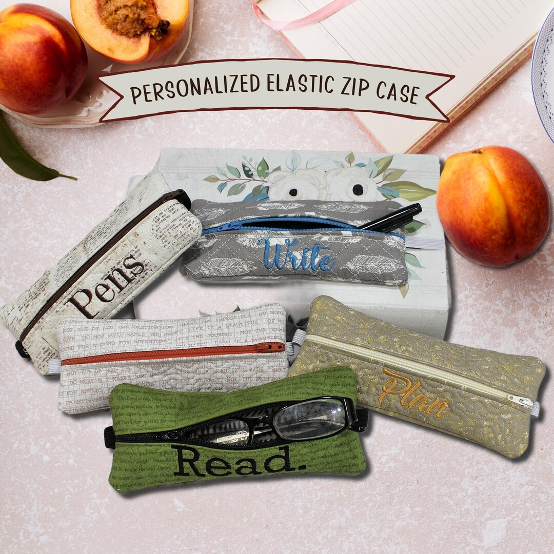 Personalized Elastic Zippered Pouch Pen Bag Notebook Pencil Case for ...