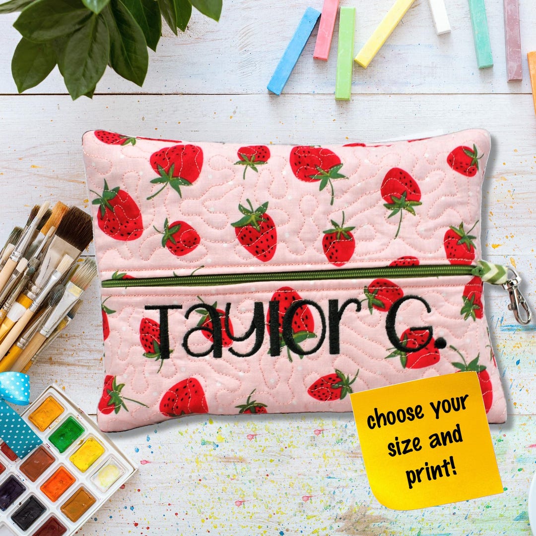 Personalized Pencil Pouch Girls Zippered Pencil Case Back to School ...