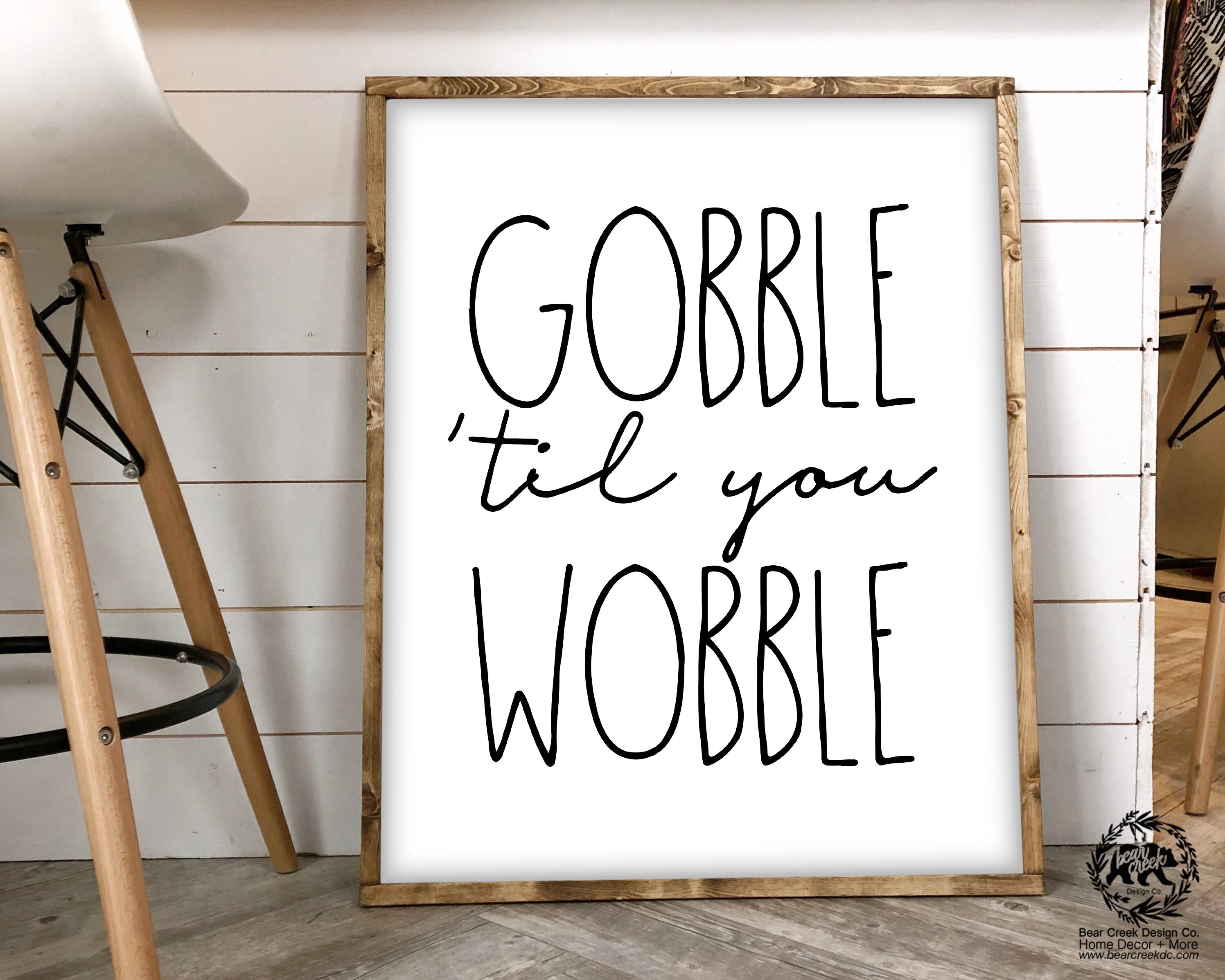 Funny Thanksgiving Signs Gobble Til You Wobble Sign Turkey | Etsy