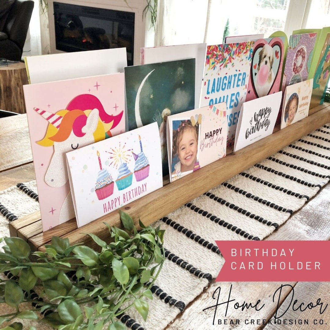 Birthday Card Holder, Card Organizer Greeting Card Display Christmas ...