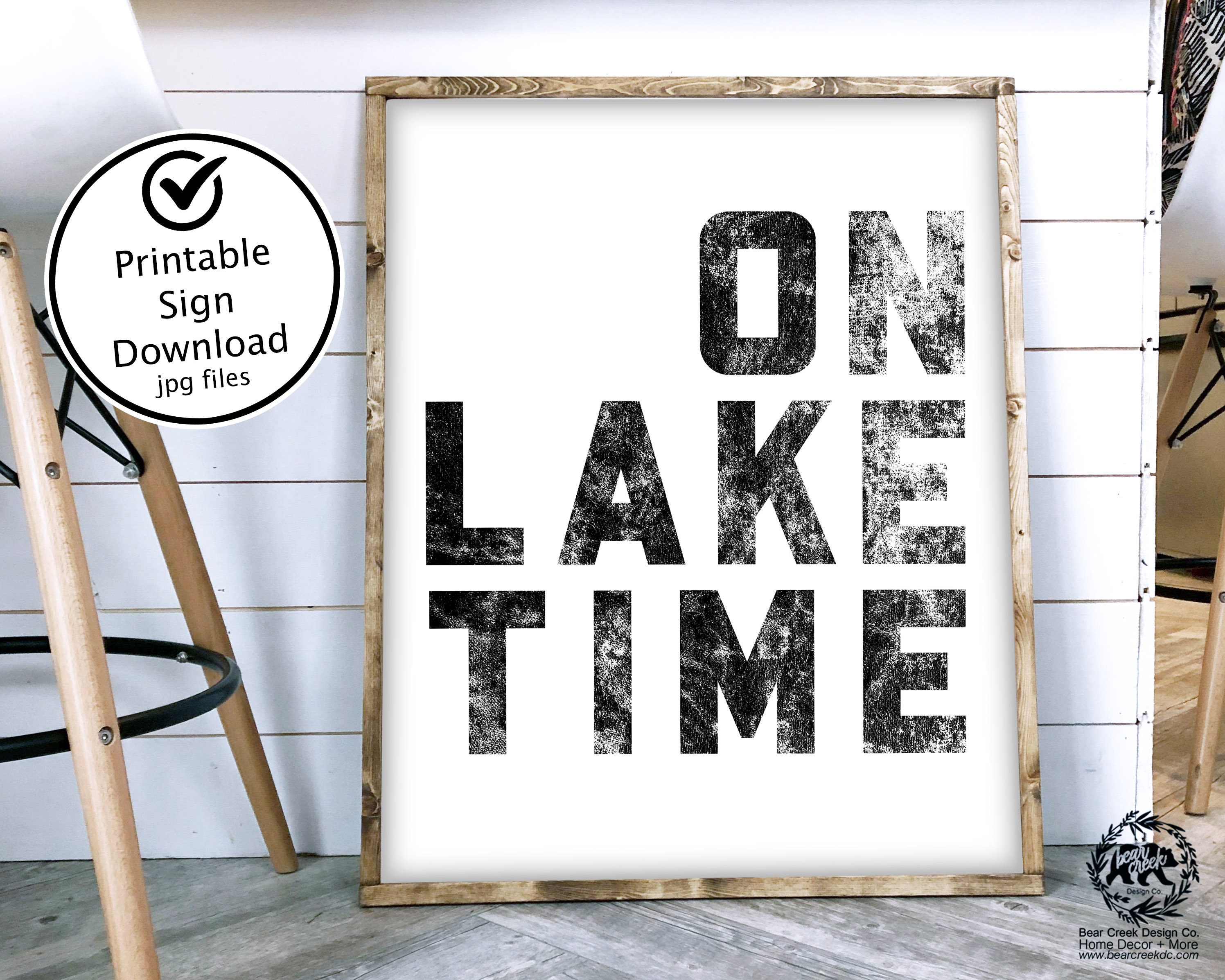 On Lake Time Sign Printable Download Nautical Lake House Sign - Etsy