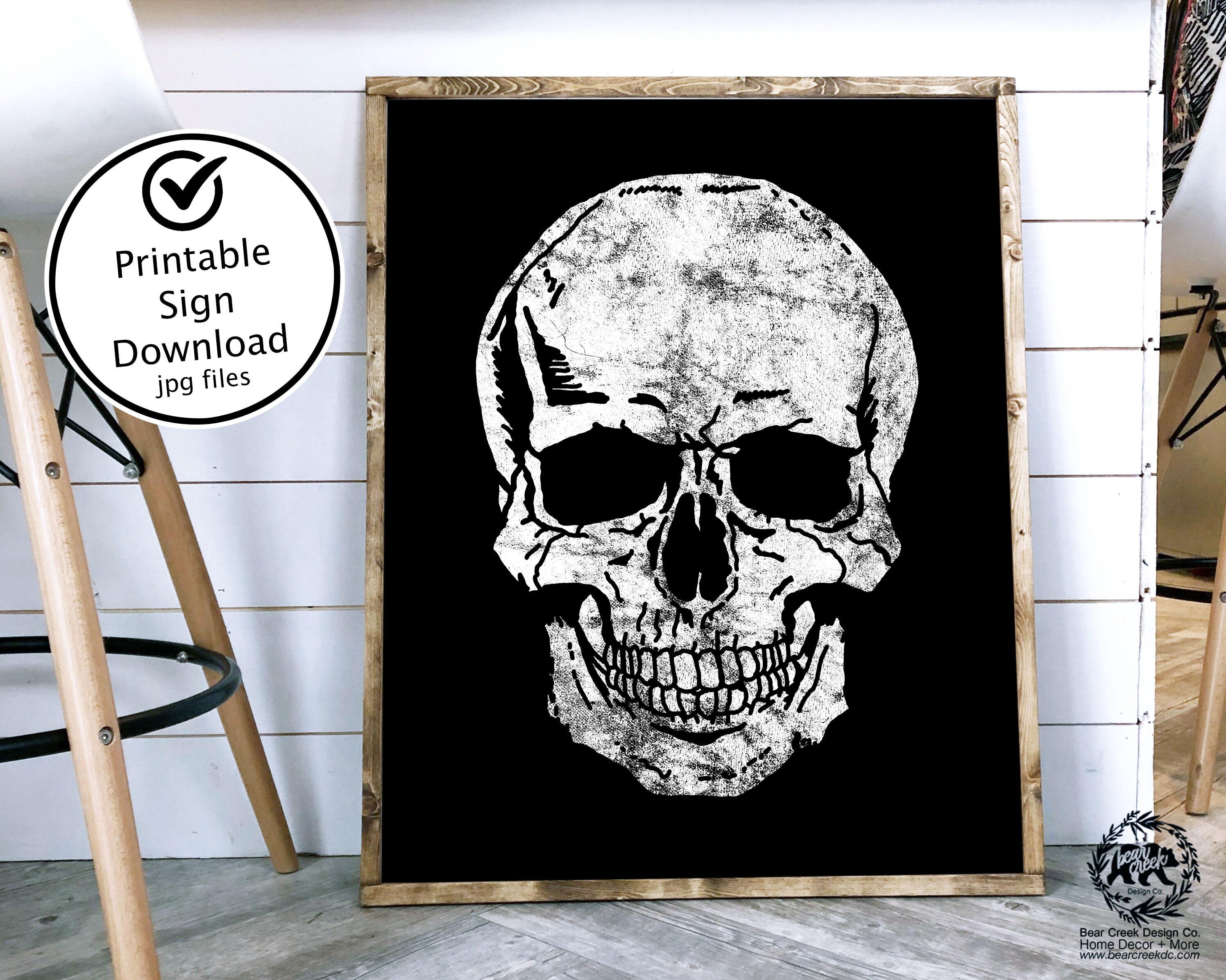 Halloween SKULL Sign / Halloween Skeleton Sign / Farmhouse - Etsy
