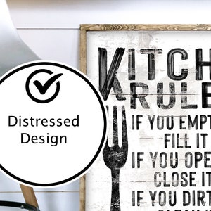 Printable Kitchen Signs Kitchen Rules Sign Humorous Kitchen Signs ...