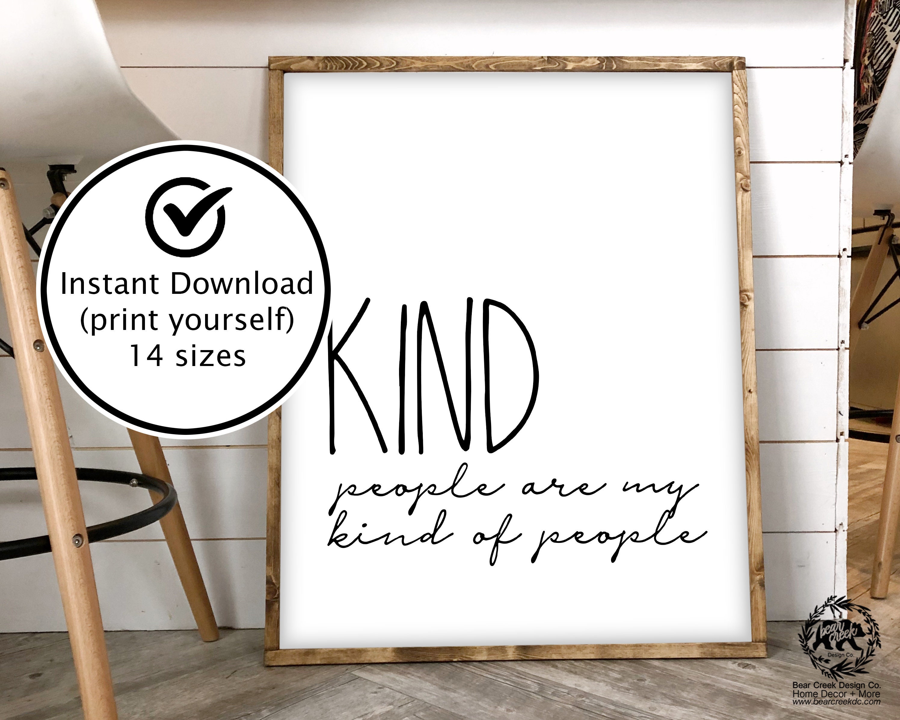 Kind People Are My Kind of People Printable Wall Art Sign Be - Etsy