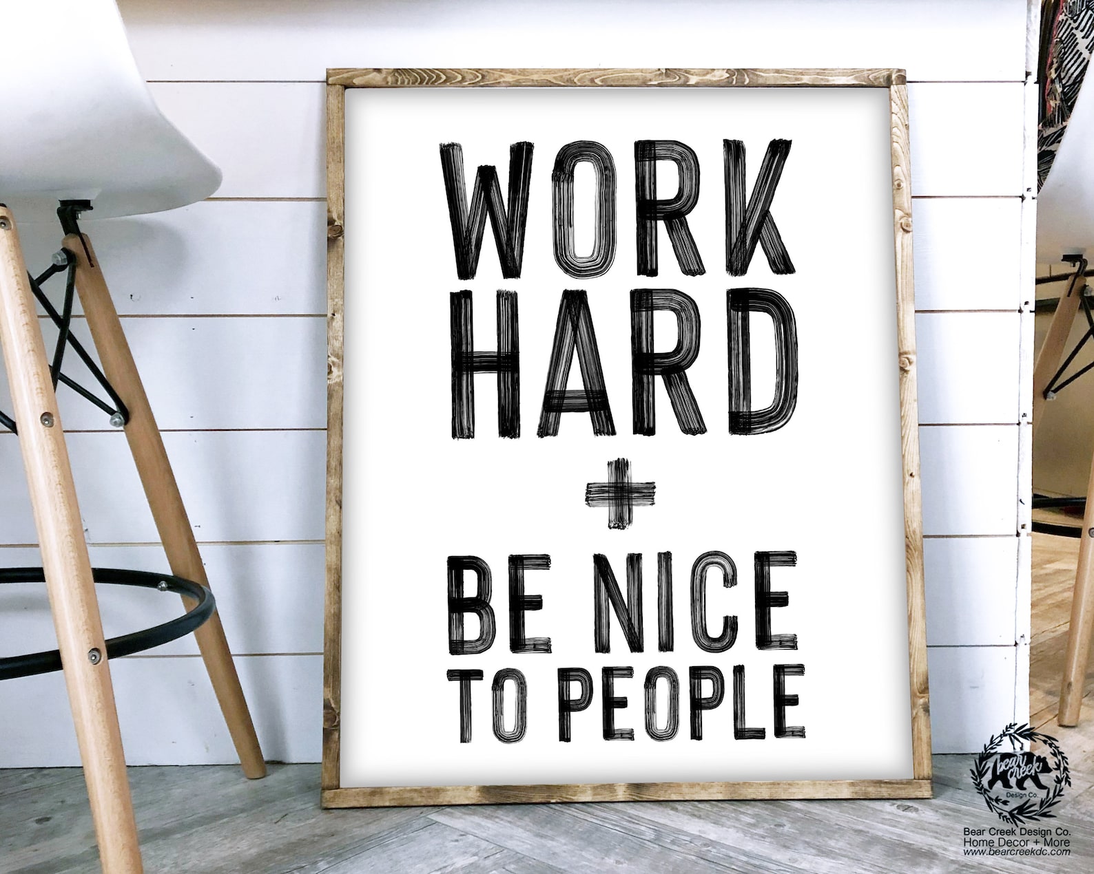 Work Hard and Be Nice Sign Modern Farmhouse Wall Decor - Etsy