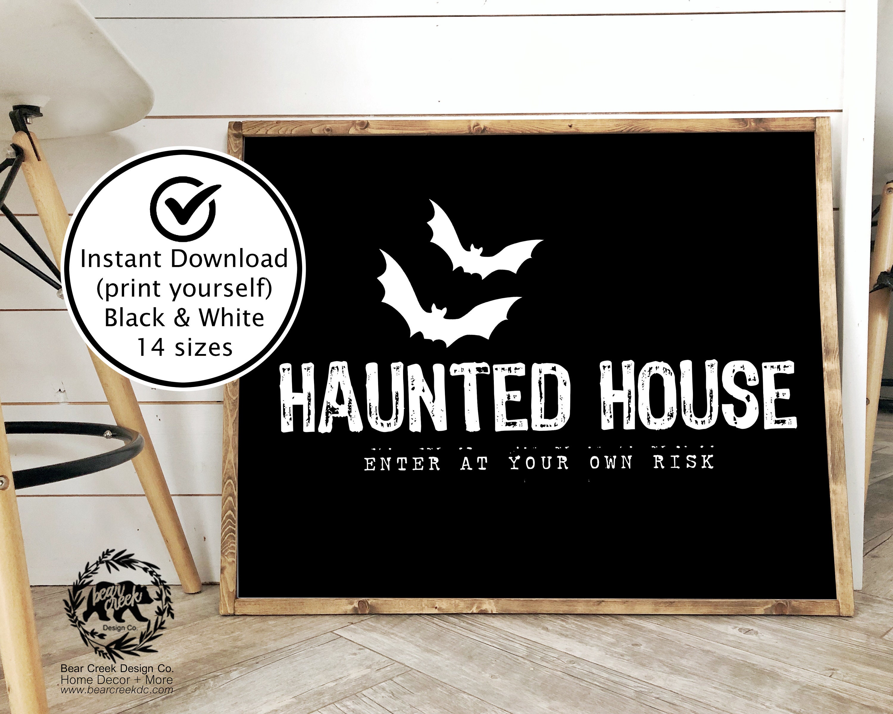 Haunted House Printable Sign / Haunted House Decor Halloween - Etsy