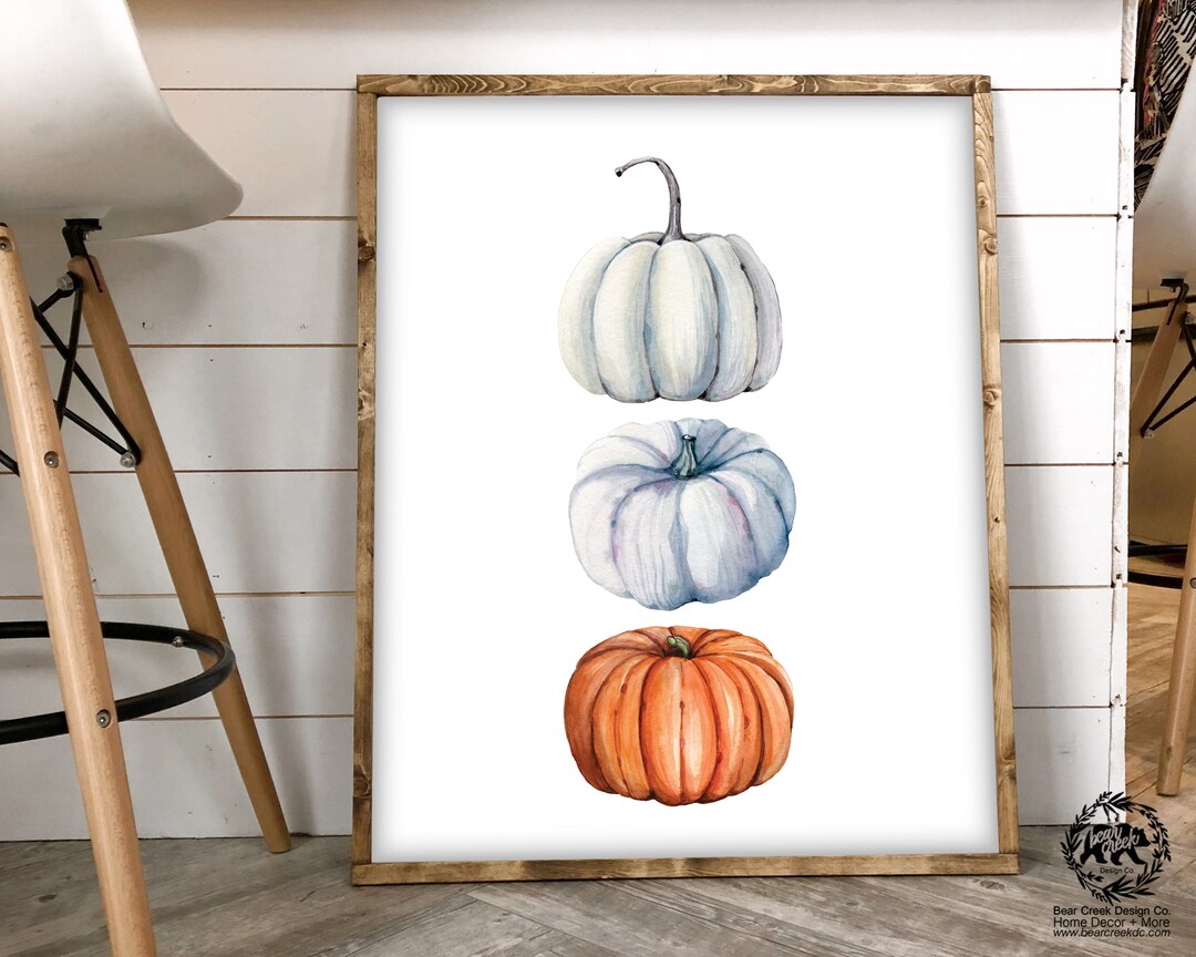 Fall Printables Fall Pumpkin Sign Fall Watercolor Fall Printable Wall ...