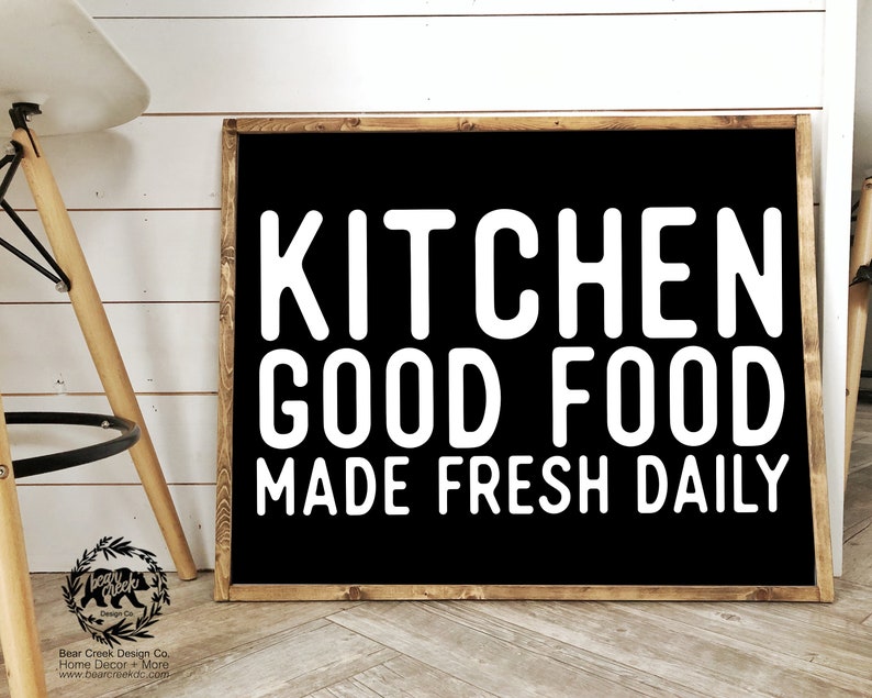 Kitchen Good Food Made Fresh Daily Printable Sign Modern - Etsy