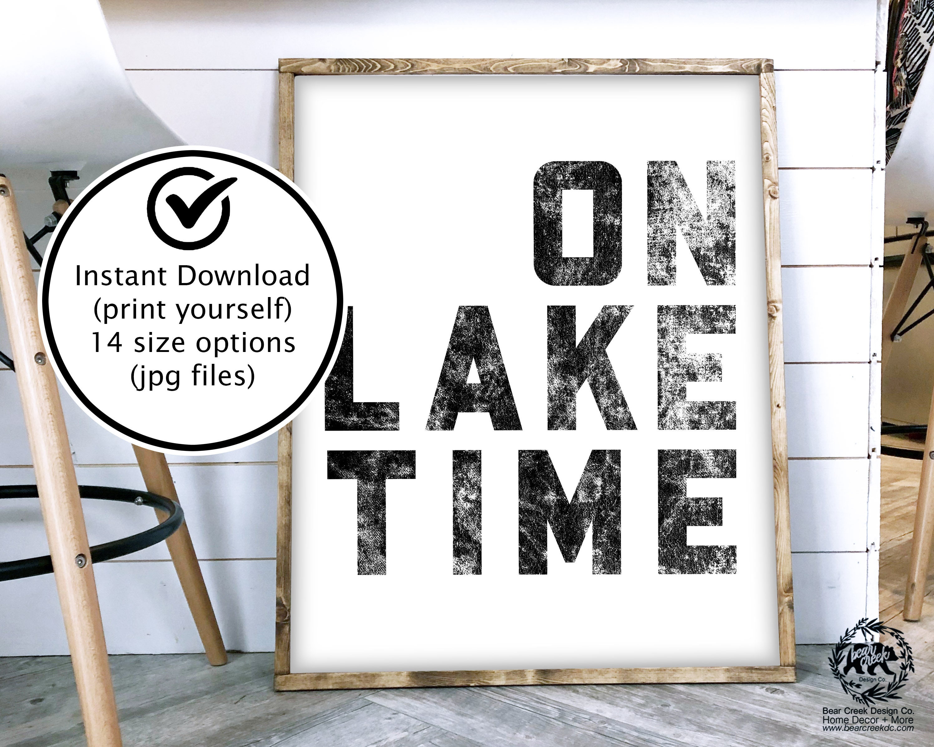 On Lake Time Sign Printable Download Nautical Lake House Sign - Etsy