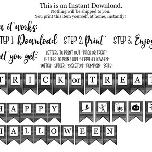 Halloween Printable Banner / Trick or Treat Banner / Happy Halloween ...