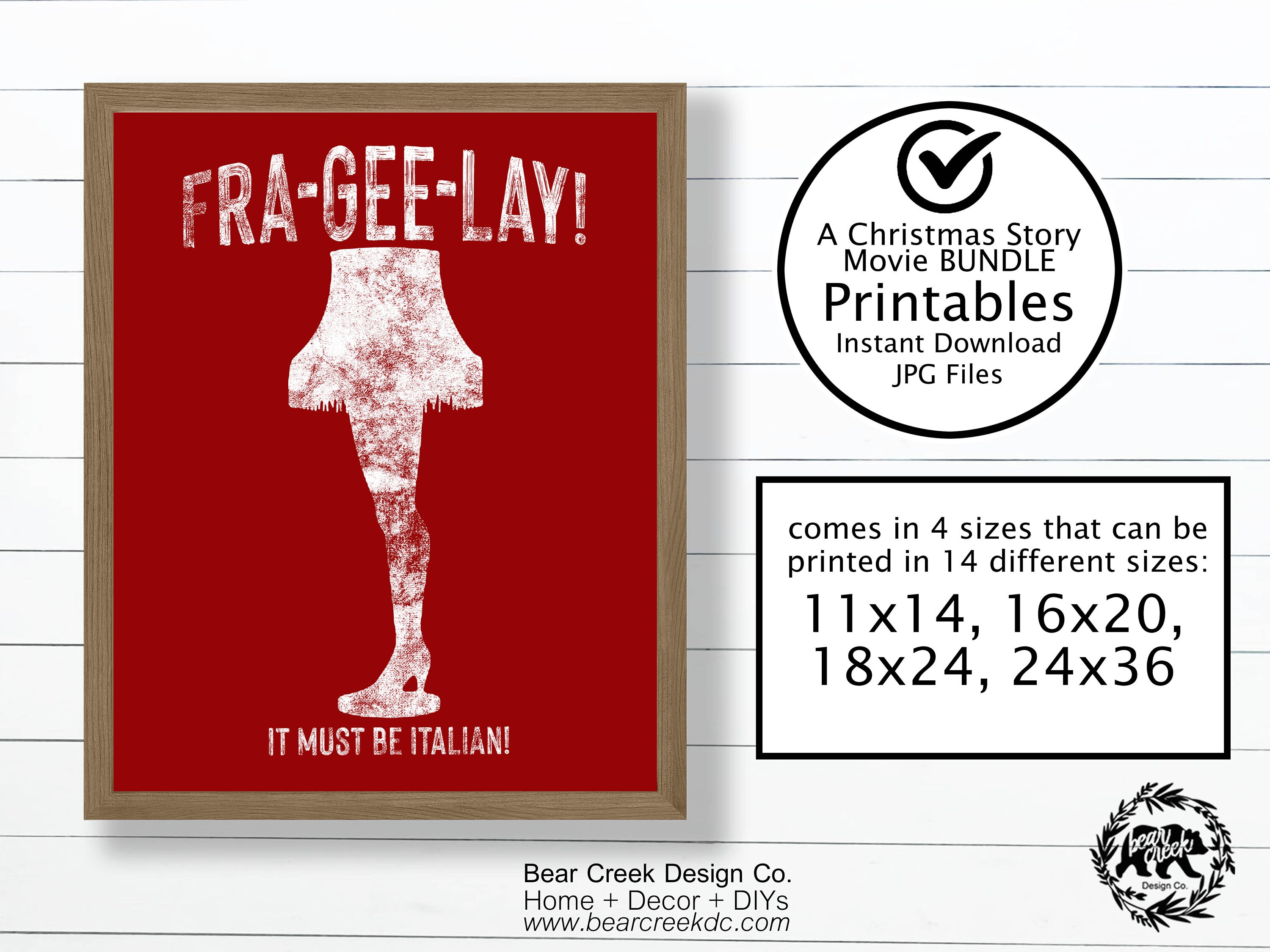 A Christmas Story Movie Printable Sign Bundle / You'll - Etsy