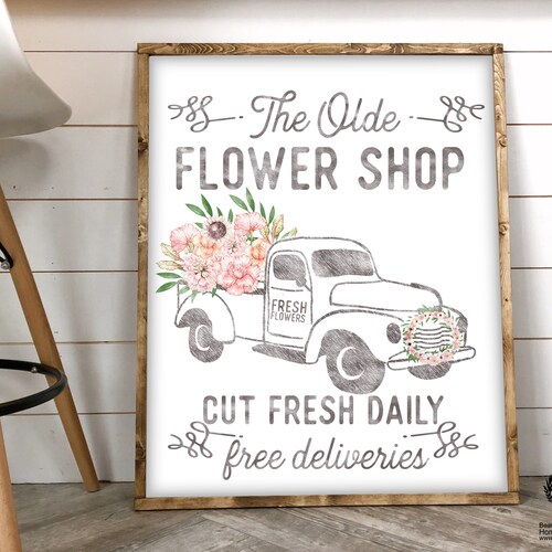 Flower Shop Signs Spring Signs Spring Decor Farm Fresh Flowers - Etsy