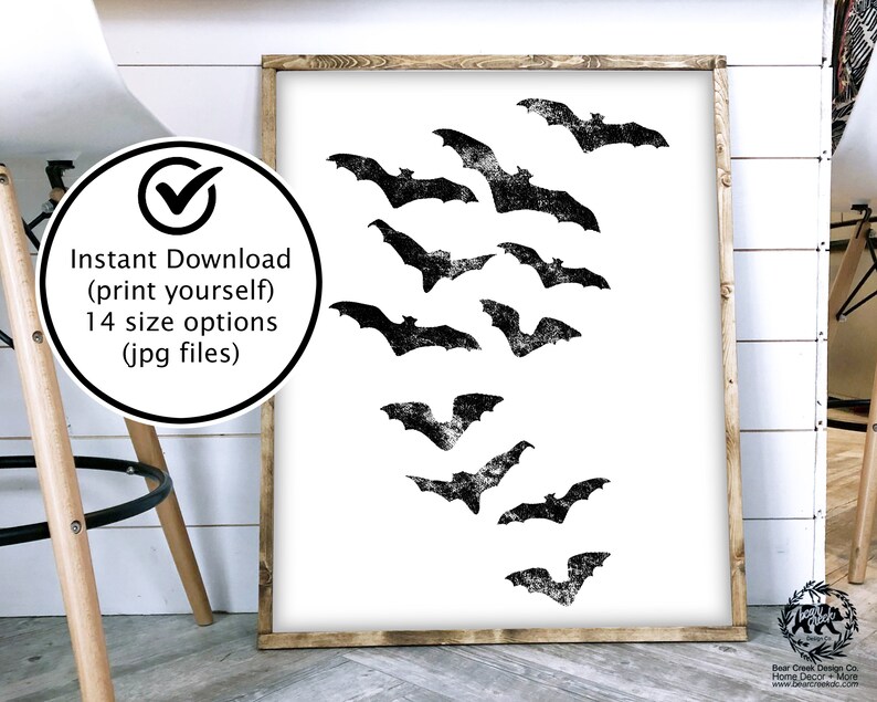 Halloween Bat Sign Halloween Bat Decorations Black Bat | Etsy