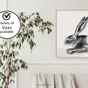 Rabbit Drawing Printable Bunny Art Vintage Rabbit Painting Antique ...