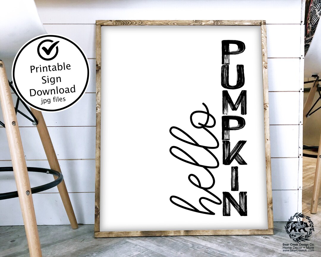 Hello Pumpkin Sign / Pumpkin Printable Sign / Hello Pumpkin - Etsy