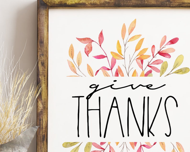 Give Thanks / Give Thanks Printable / Thanksgiving Decor / - Etsy