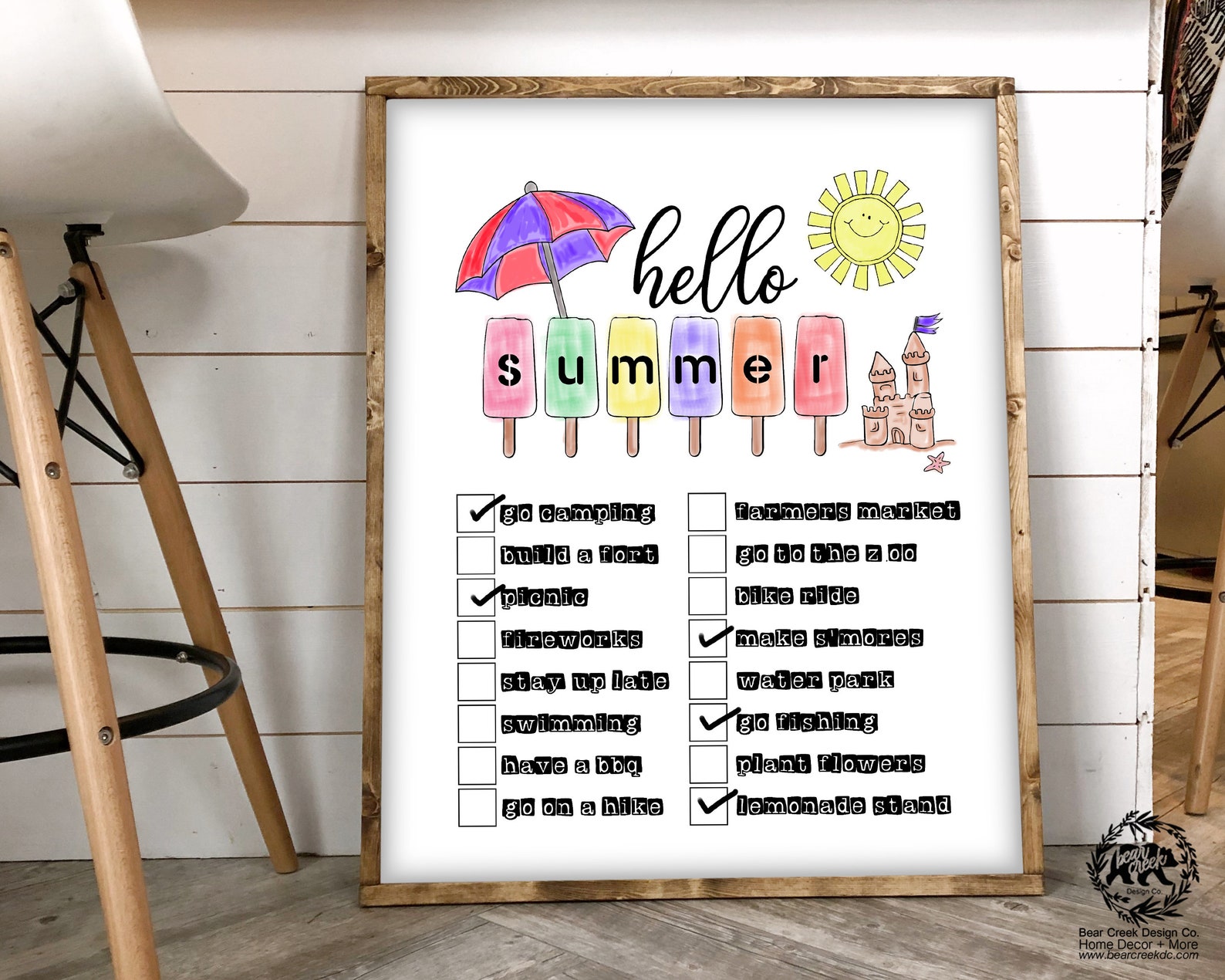 Summer Bucket List Printable Poster Sign Summer to Do List | Etsy
