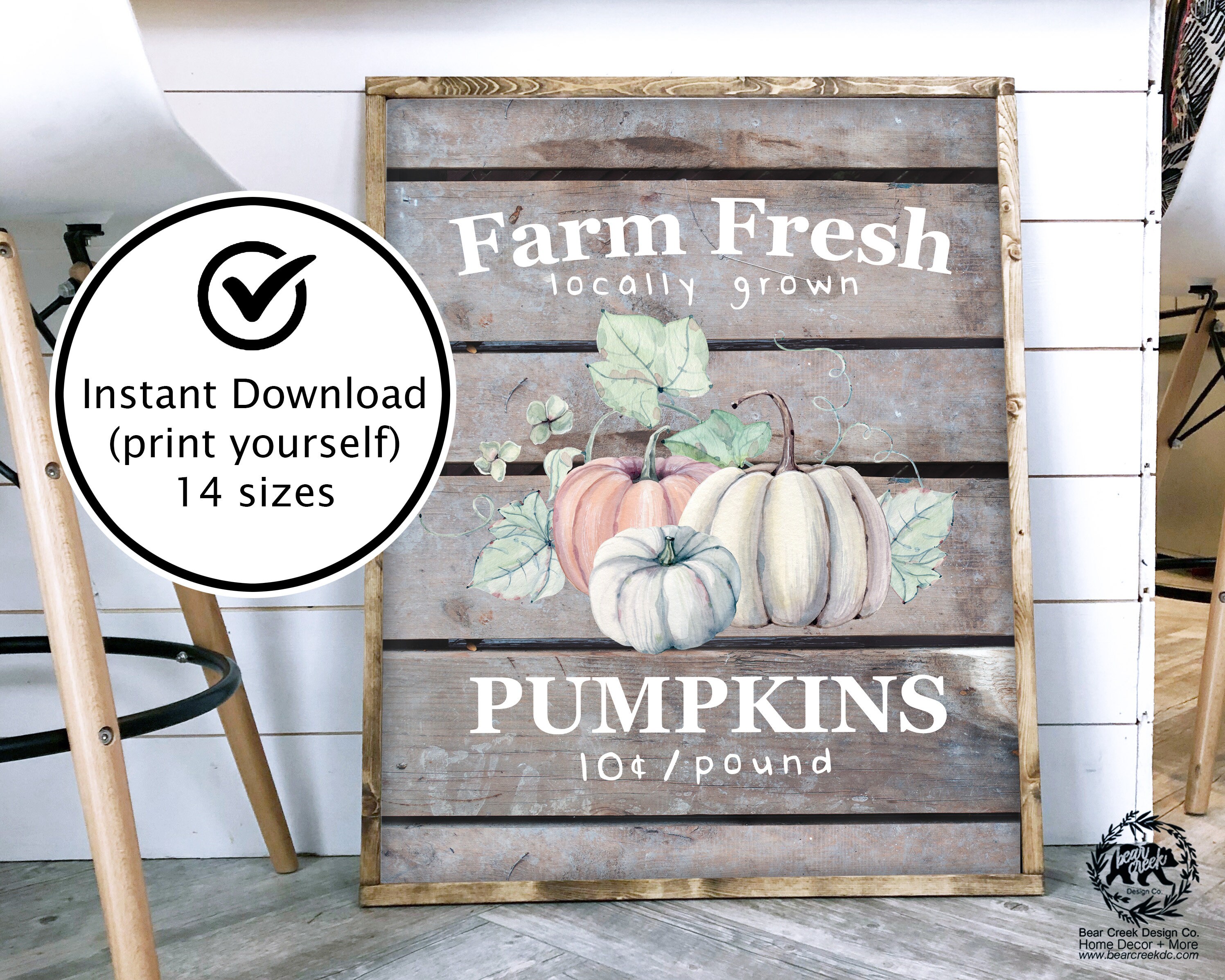 Farm Fresh Pumpkins Sign / Pumpkin Printable / Halloween - Etsy