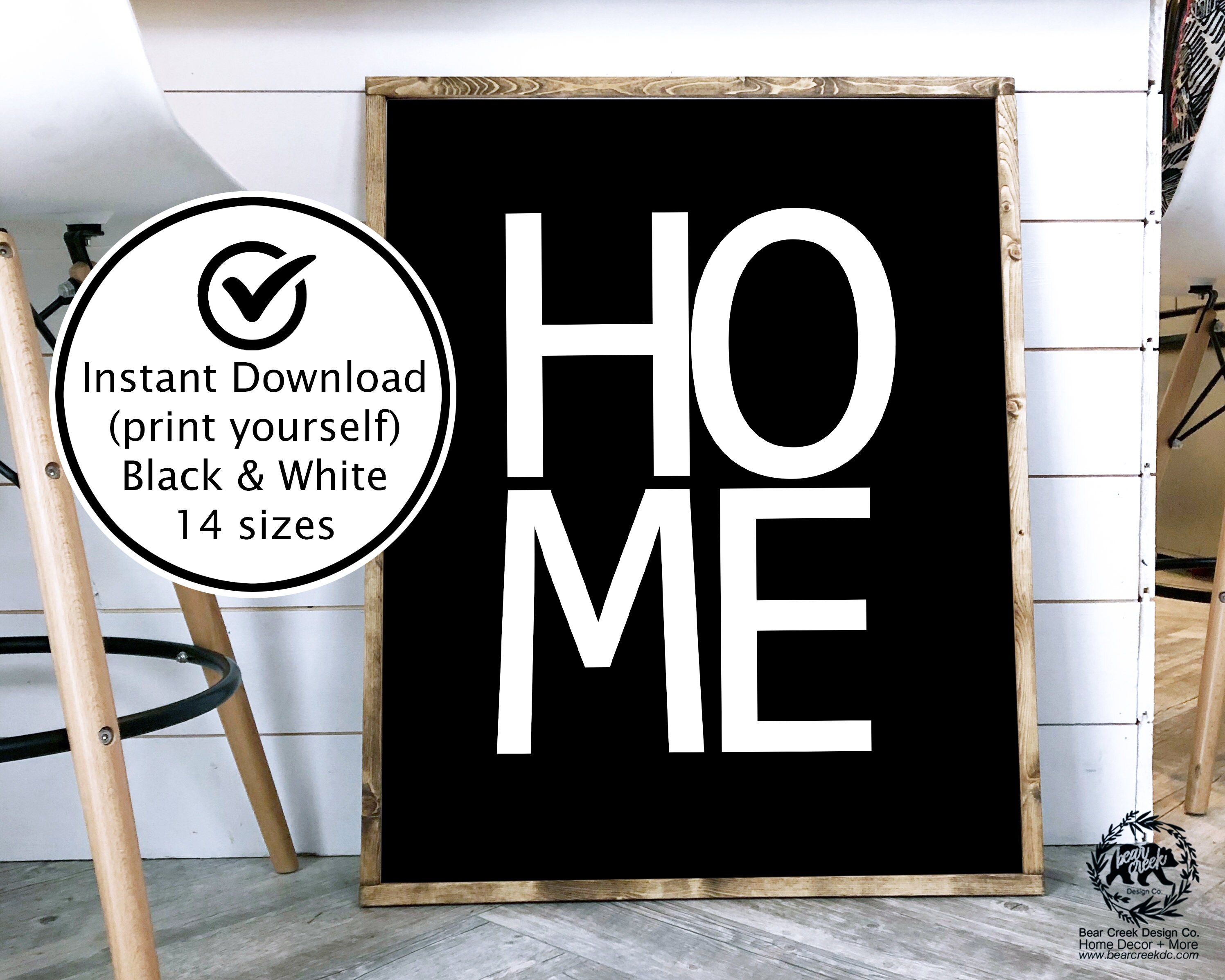 HOME SIGN Printable Home Print Modern Farmhouse Digital | Etsy
