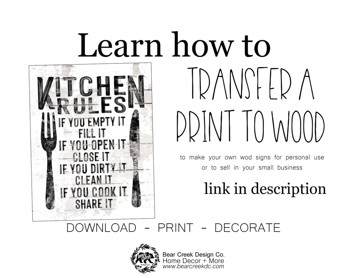 Printable Kitchen Signs Kitchen Rules Sign Humorous Kitchen | Etsy