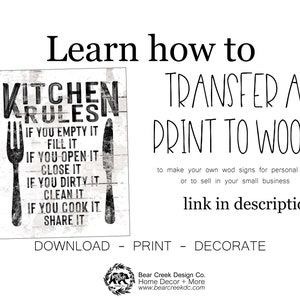 Printable Kitchen Signs Kitchen Rules Sign Humorous Kitchen Signs ...