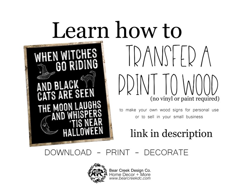 Halloween Sign Printable When Witches Go Riding & Black Cats | Etsy