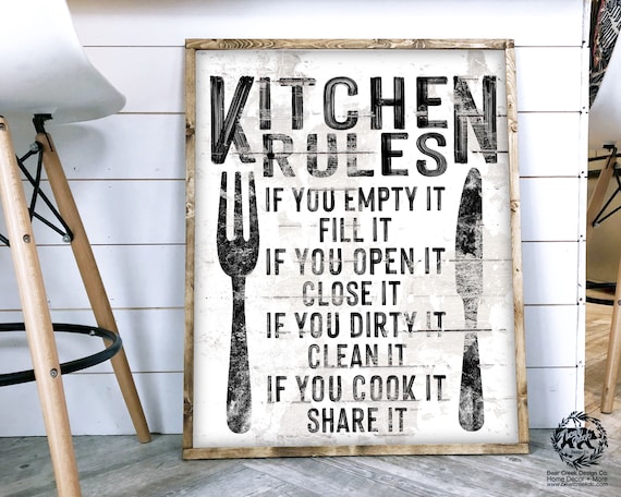 Printable Kitchen Signs Kitchen Rules Sign Humorous Kitchen - Etsy