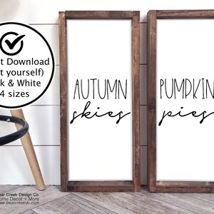 Autumn Skies Pumpkin Pies Sign / Printable Fall Signs / Fall - Etsy