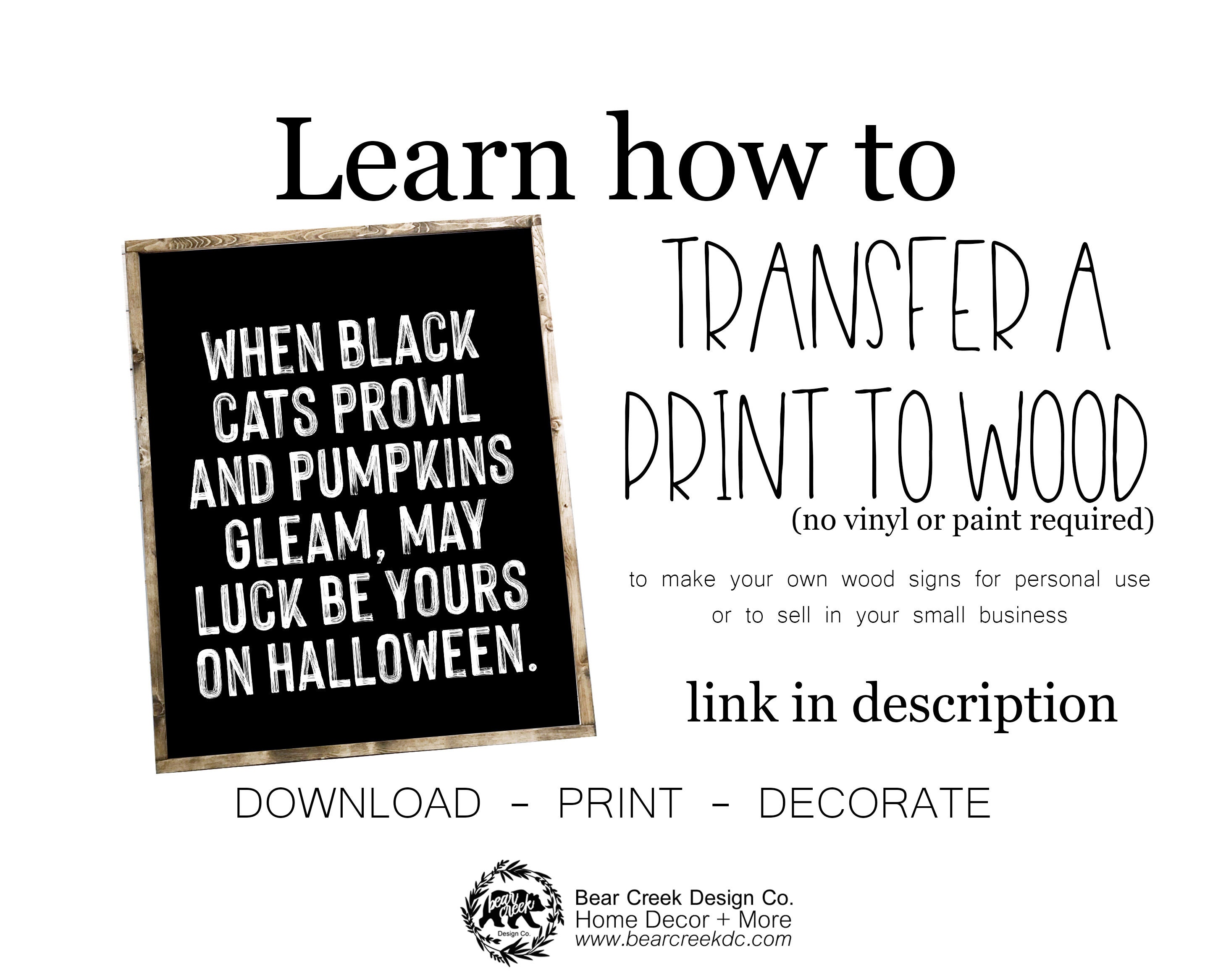 Halloween Sign Printable When Black Cats Prowl and Pumpkins - Etsy