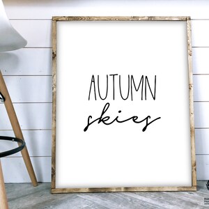 Autumn Skies Pumpkin Pies Sign / Printable Fall Signs / Fall - Etsy