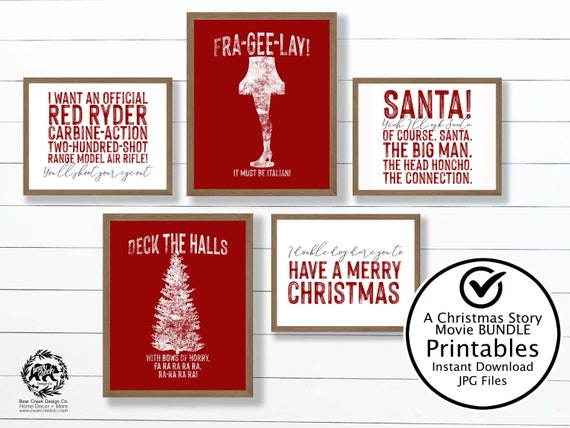 A Christmas Story Movie Printable Sign Bundle / You'll | Etsy