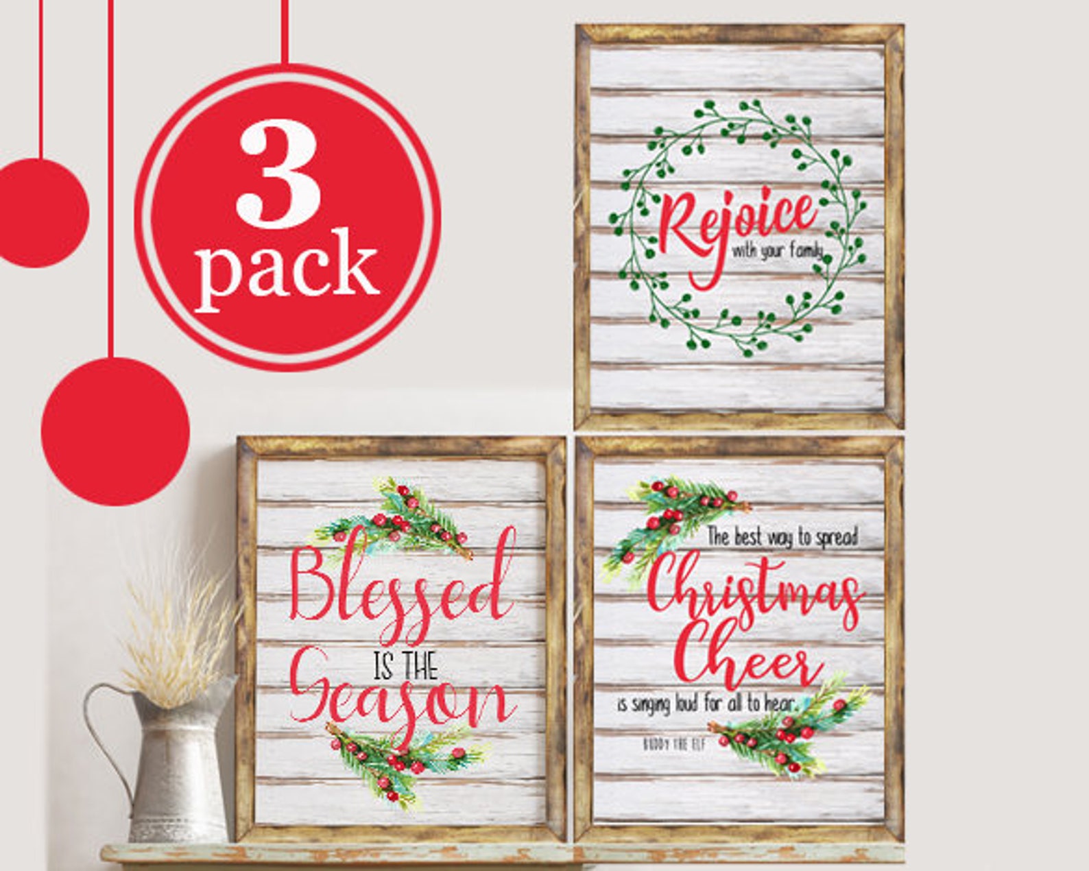 Christmas Printable Bundle / Christmas Printable Set / - Etsy