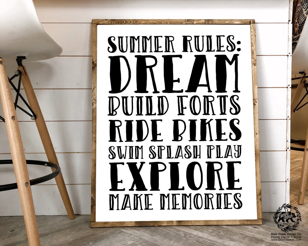 Summer Rules Printable Sign Summer Decor Pool Printable Patio Sign ...