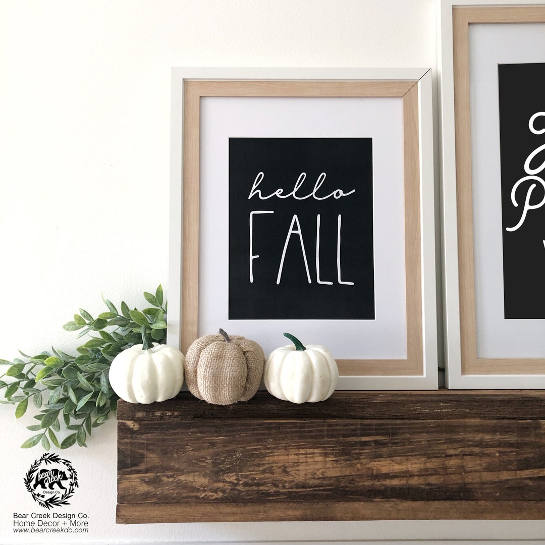 Hello Fall Printable Sign Fall Farmhouse Sign Modern Farmhouse Fall ...