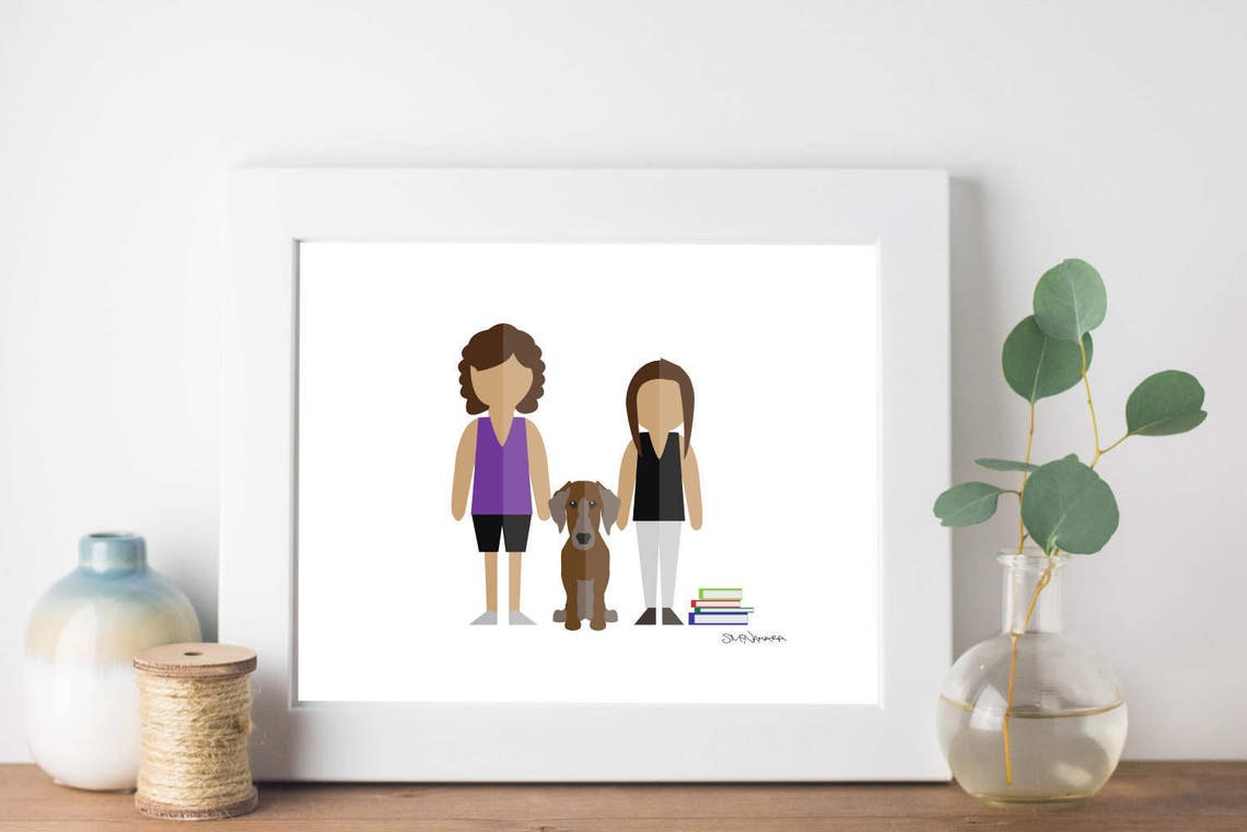 Custom Family Illustration Extended Family Portrait Family - Etsy